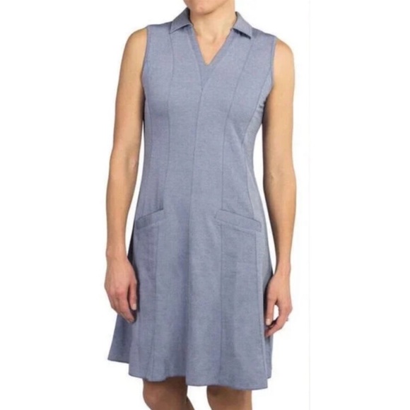 Jofit | Dresses | Jofit Blue Chambray Sleeveless Collared Golf Dress ...